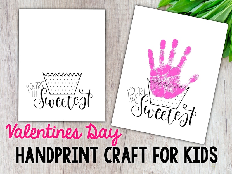 Valentines Day Handprint Craft Cupcake Handprint DIY Craft - Etsy