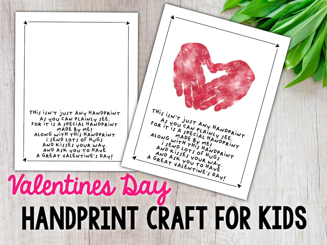 Valentines Day Handprint Craft, DIY Craft, Poem, Digital Download ...