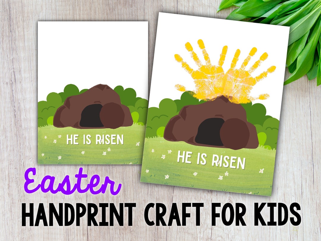 Easter Handprint Craft for Kids, He is Risen, Digital Download ...