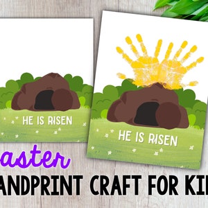 Easter Handprint Craft for Kids, He is Risen, Digital Download ...