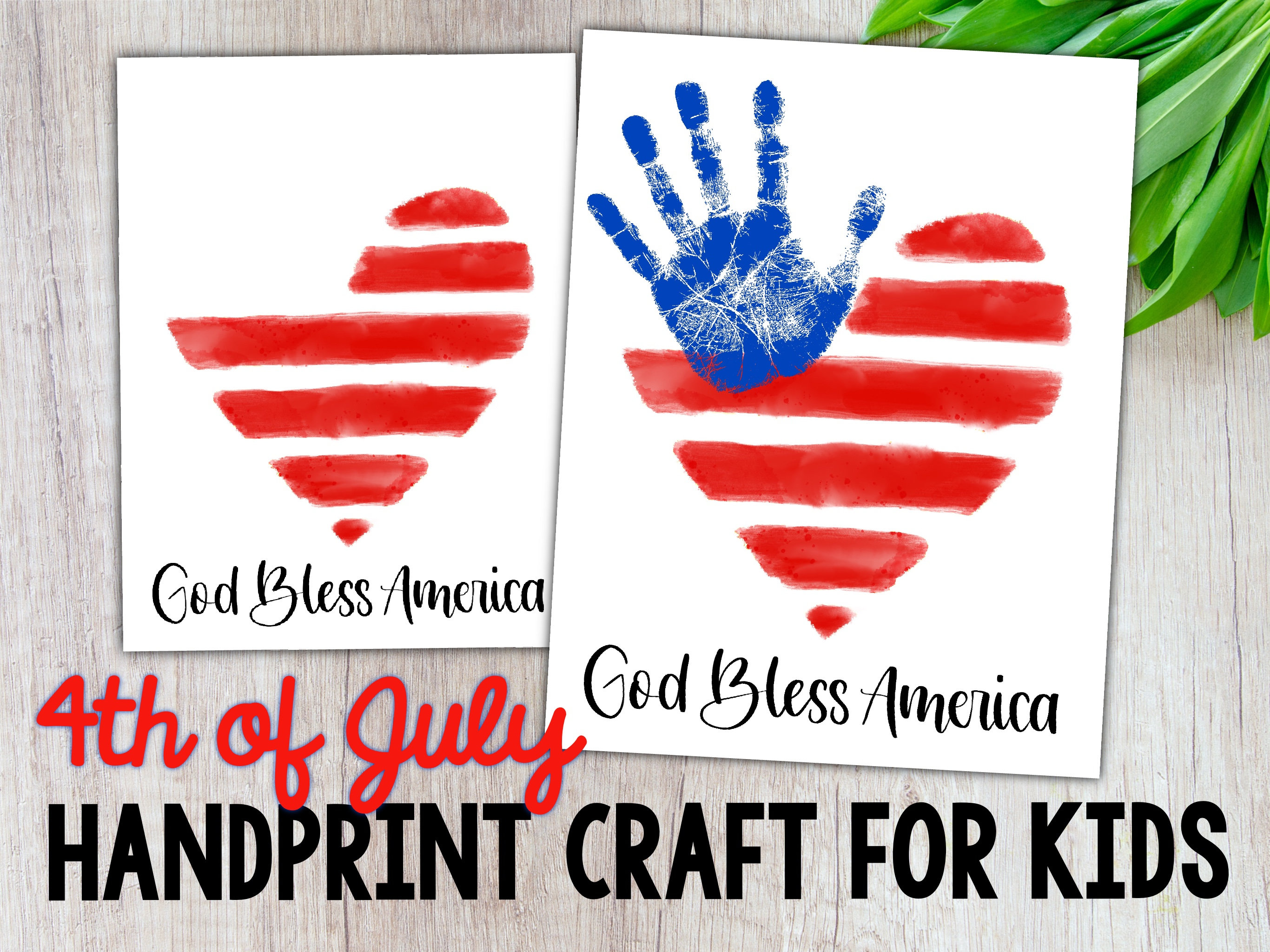 Flag Handprint Craft, God Bless America, Fourth of July Handprint ...