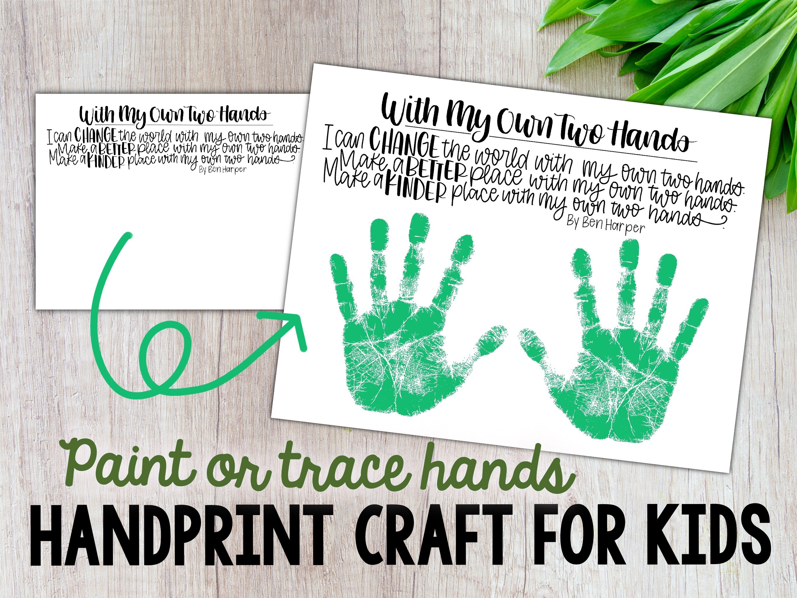 With My Own Two Hands Change the World Handprint Craft for - Etsy