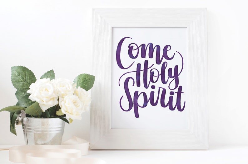 Come Holy Spirit, Purple, Printable Home Decor, Digital Download, Wall ...