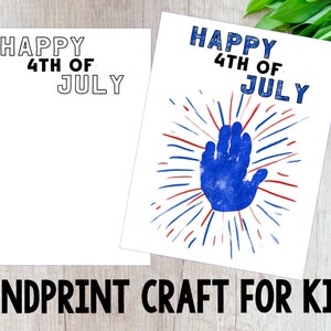 Fireworks Handprint Craft, Fourth of July Handprint, DIY Kids Craft ...