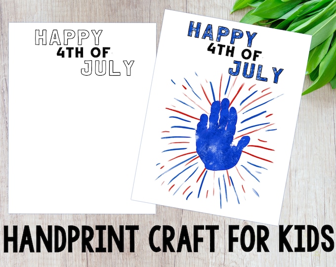 Fireworks Handprint Craft, Fourth of July Handprint, DIY Kids Craft ...