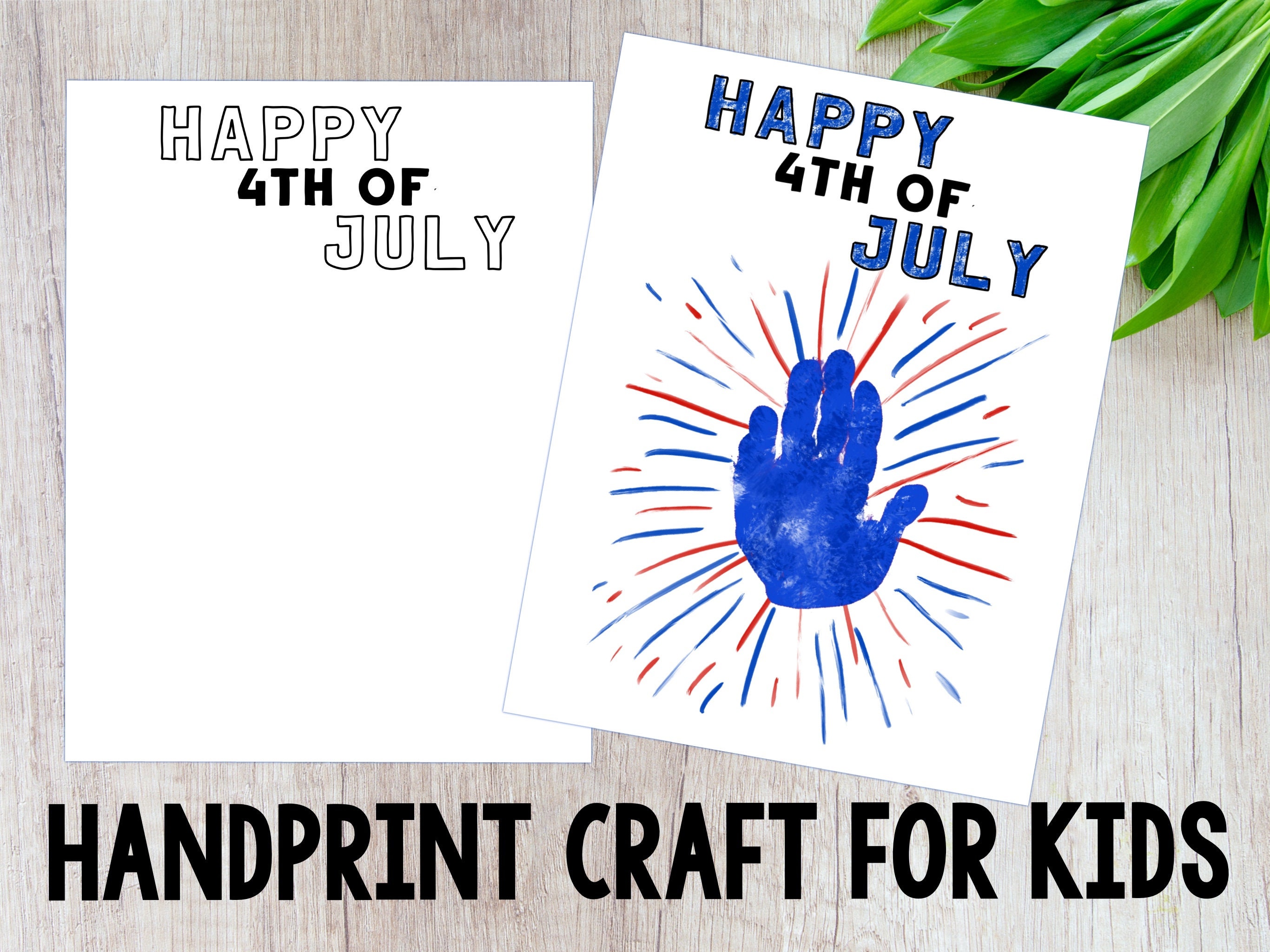 Fireworks Handprint Craft Fourth of July Handprint DIY Kids | Etsy