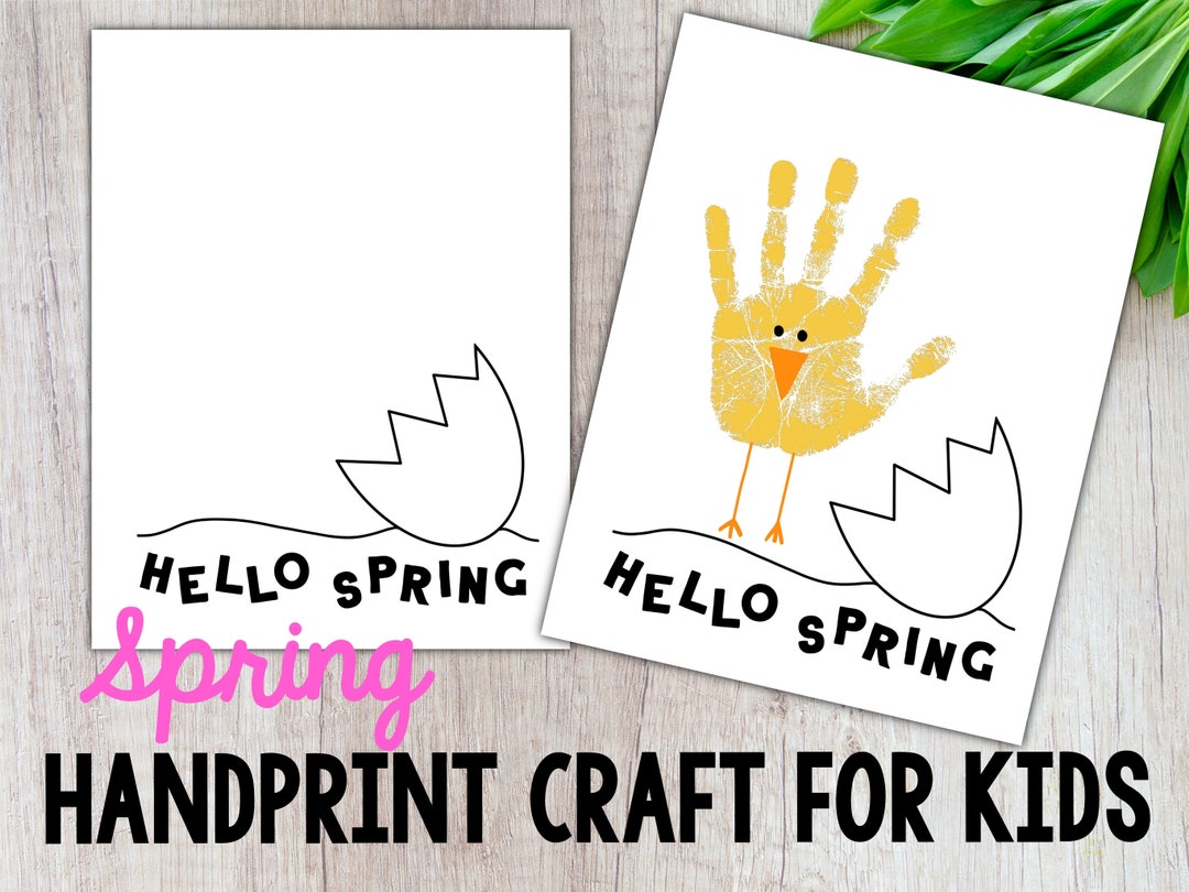 Spring Chick Handprint Craft for Kids, Digital Download, Printable ...