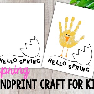 Spring Chick Handprint Craft for Kids Digital Download | Etsy
