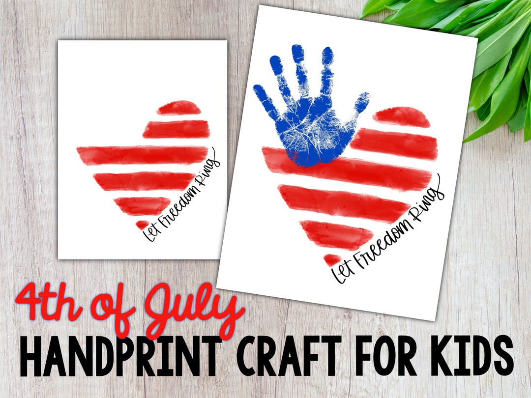 Flag Handprint Craft, Fourth of July Handprint, American Flag, Kids ...
