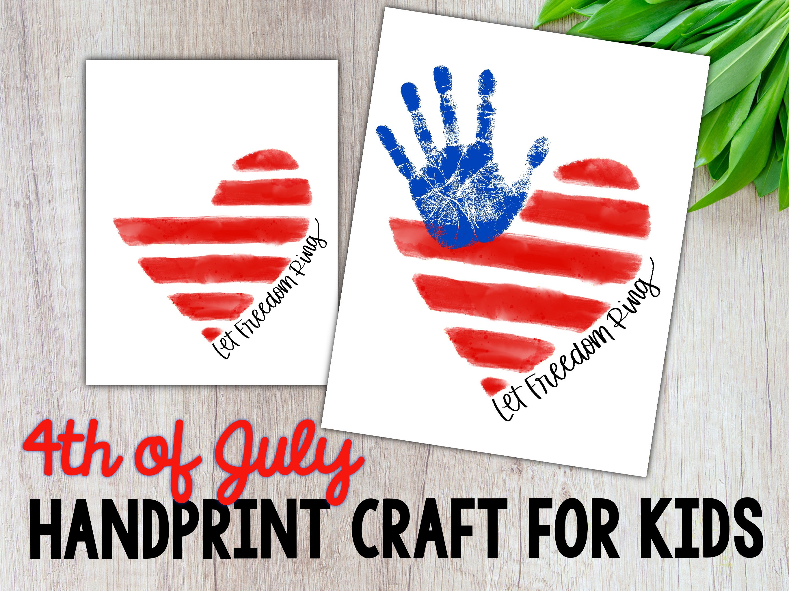 Flag Handprint Craft, Fourth of July Handprint, American Flag, Kids ...