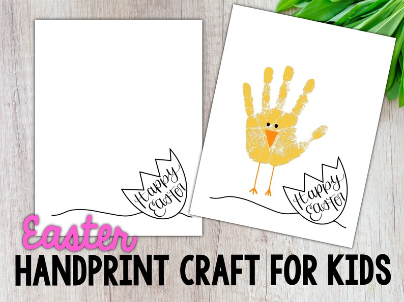 Easter Chick Handprint Craft for Kids, Digital Download, Printable ...