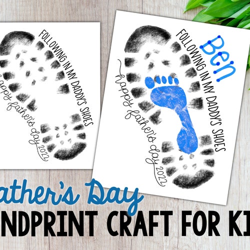 Fathers Day Footprint Craft Following in Your Footsteps DIY - Etsy