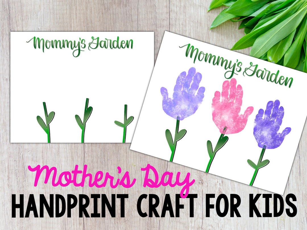 Mommys Garden, Handprint Craft for Kids, Mothers Day, Birthday ...