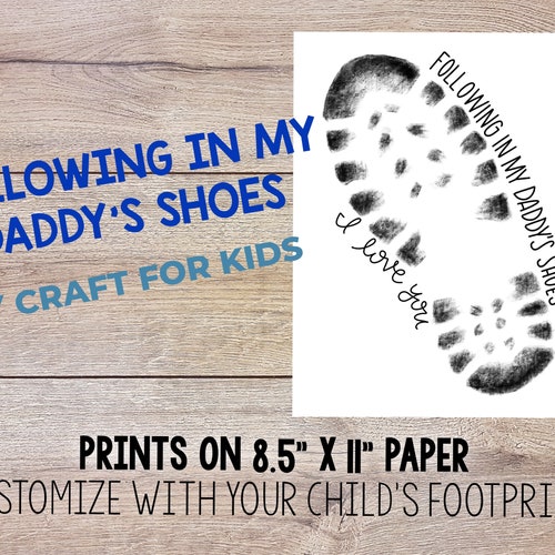 Fathers Day Footprint Craft Following in Your Footsteps DIY - Etsy ...