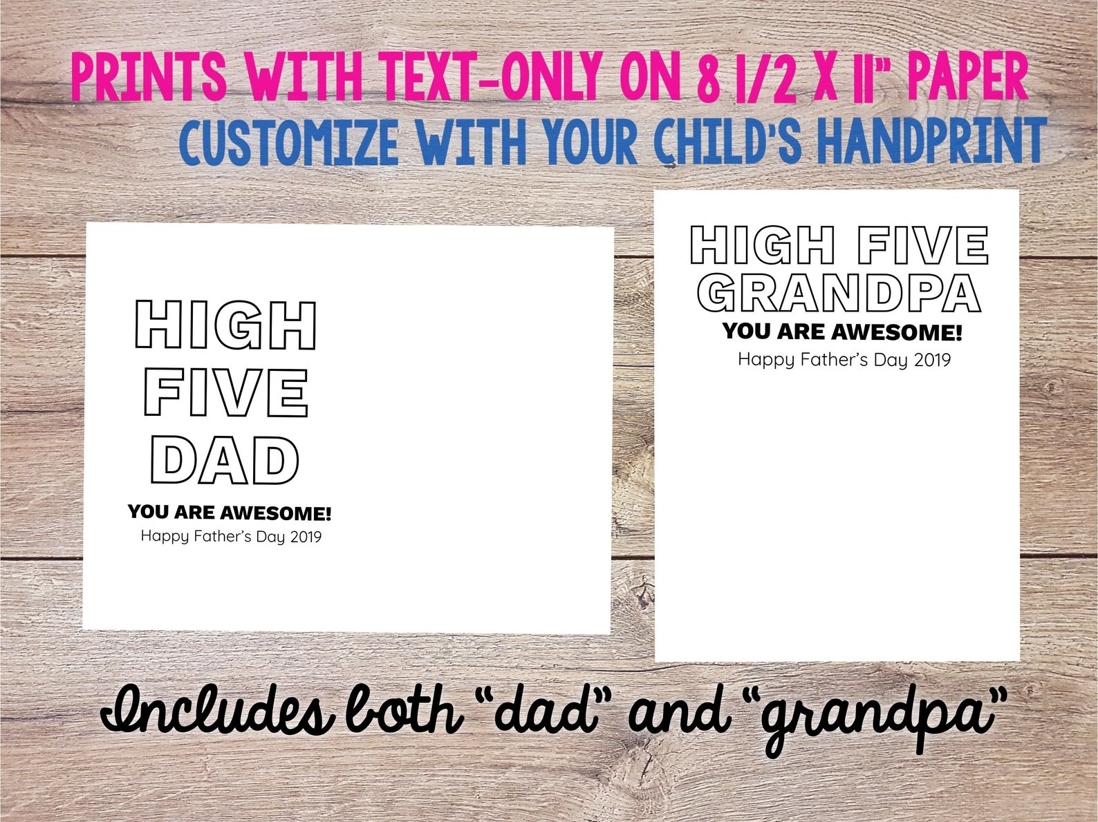 Fathers Day Handprint Craft DIY Gift High Five Dad High - Etsy