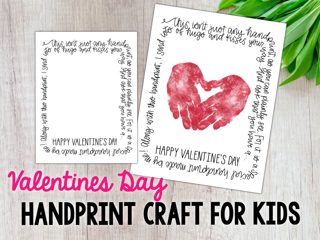 Valentines Day Handprint Craft, DIY Craft, Poem, Digital Download ...