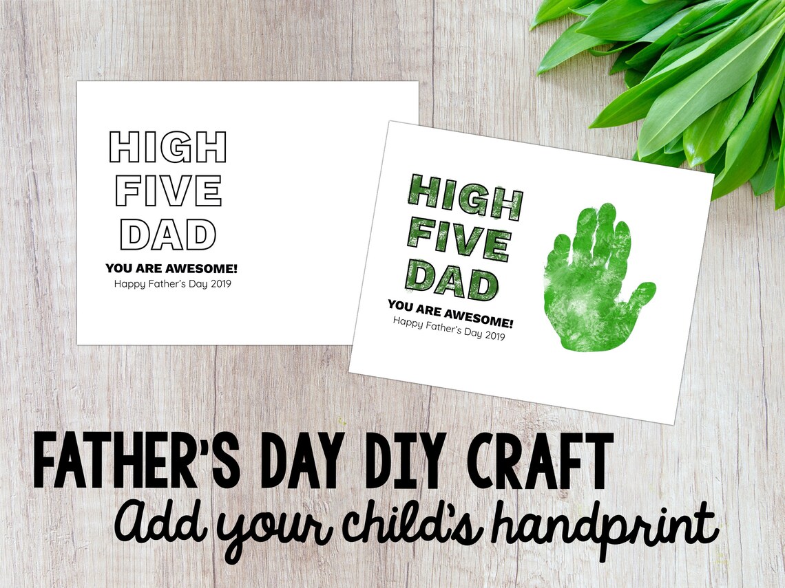 Fathers Day Handprint Craft DIY Gift High Five Dad High - Etsy