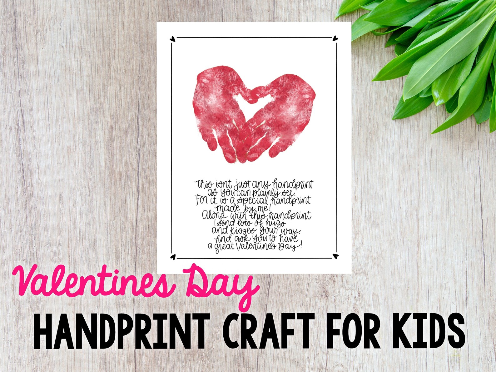 Valentines Day Handprint Craft, DIY Craft, Poem, Digital Download ...