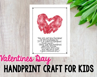 Valentines Day Handprint Craft, DIY Craft, Poem, Digital Download ...