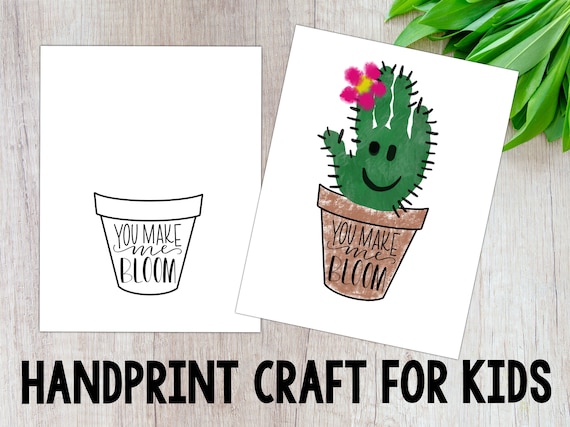 Cactus Handprint Craft DIY Handprint Craft You Make Me - Etsy