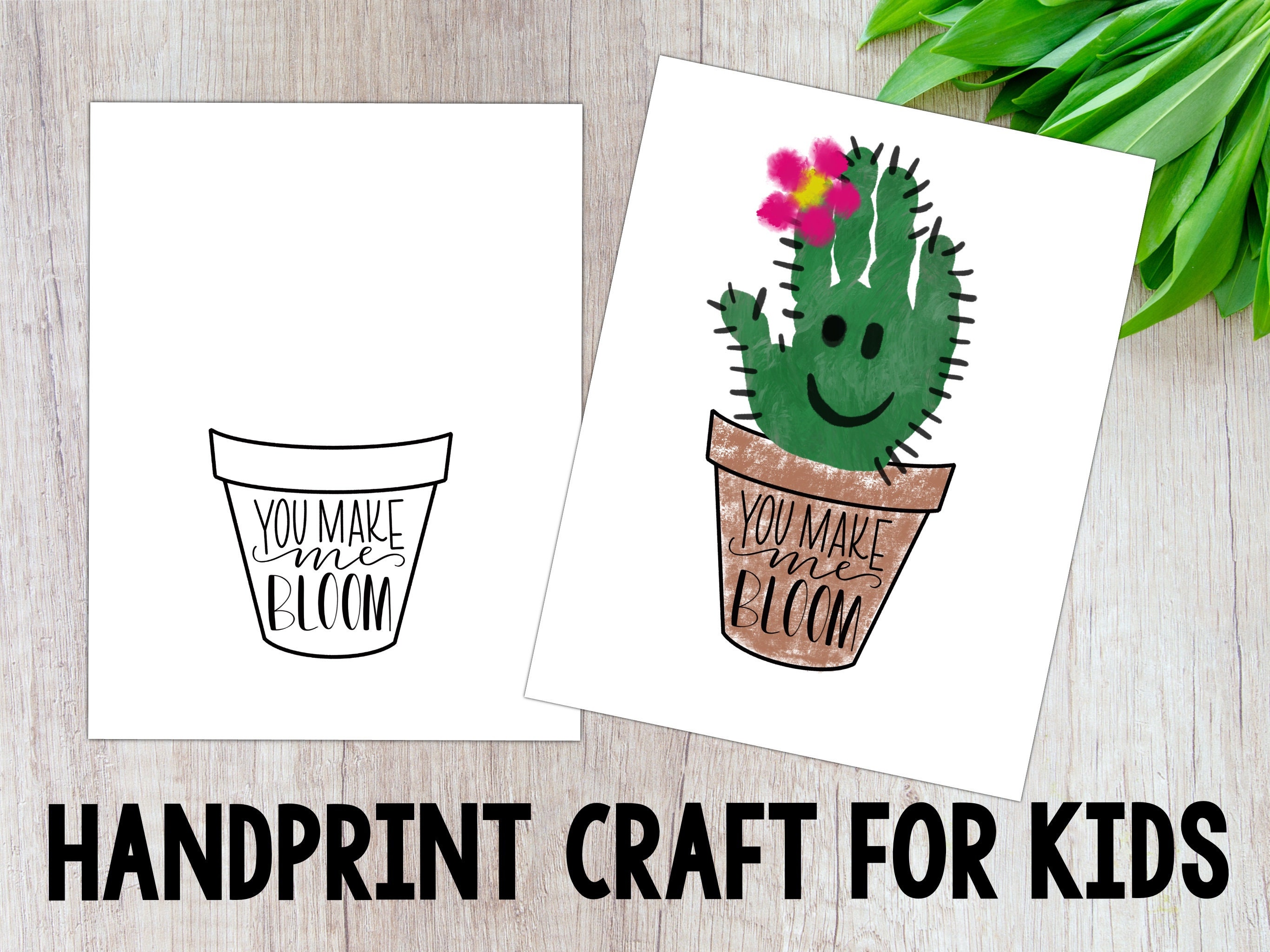 Cactus Handprint Craft DIY Handprint Craft You Make Me - Etsy