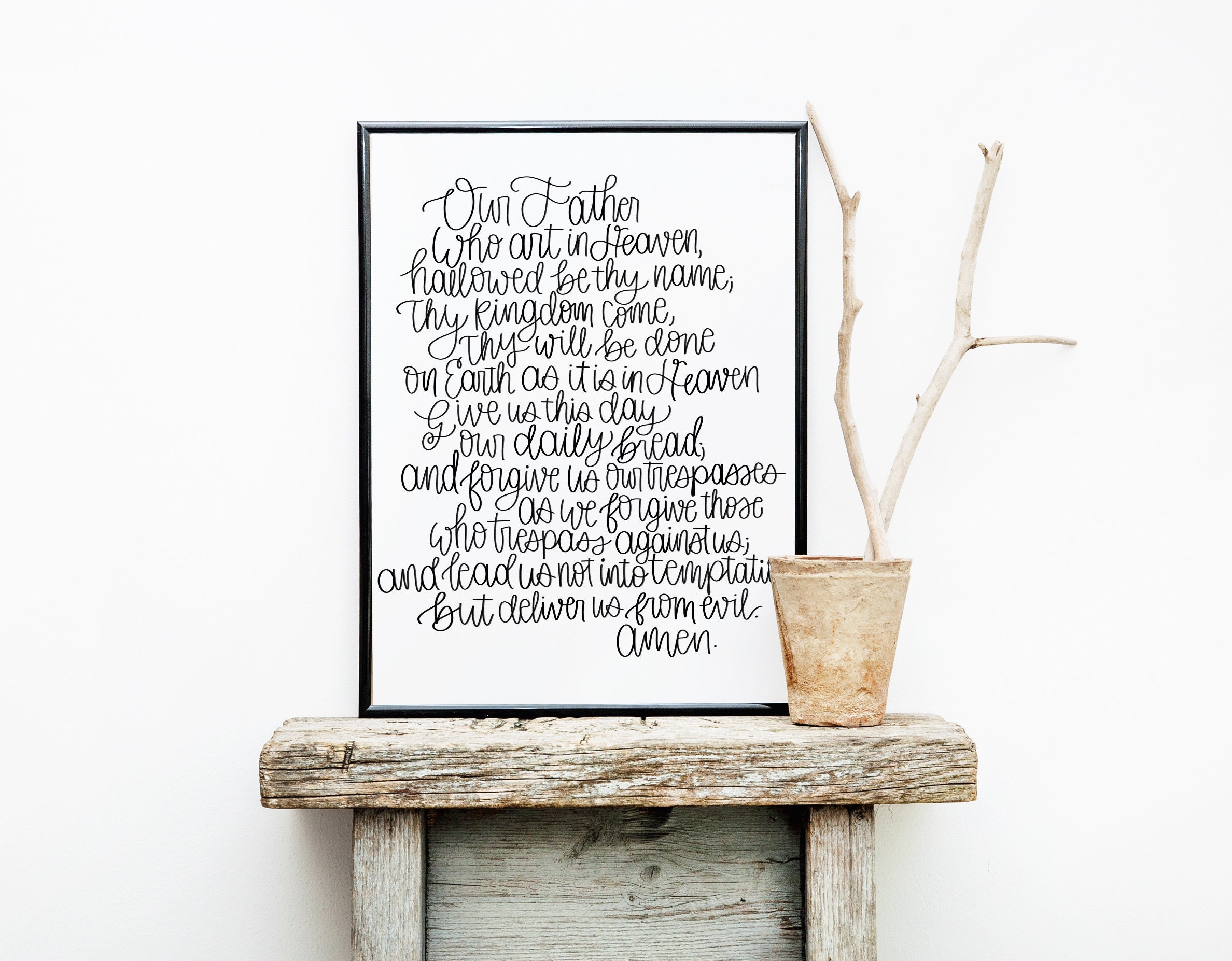 Our Father Lords Prayer Handwritten Prayer Digital | Etsy