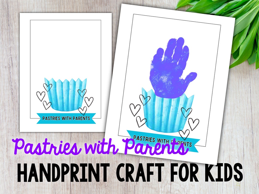 Pastries With Parents, Preschool Craft, Handprint Craft, Digital ...