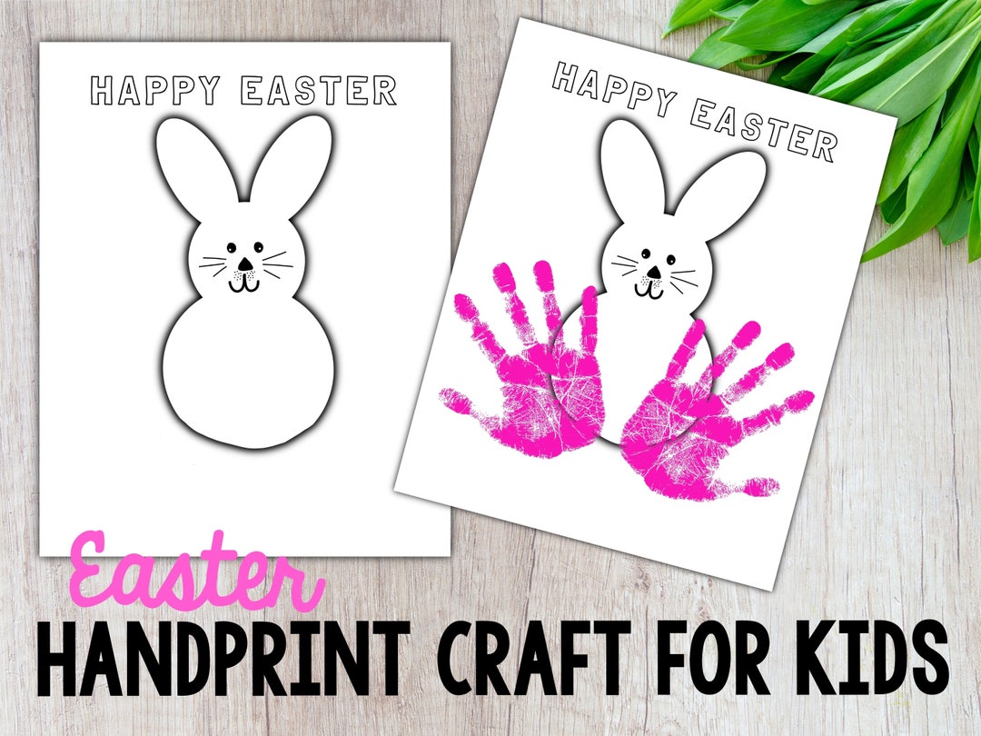 Easter Bunny Handprint Craft for Kids, Digital Download, Printable ...