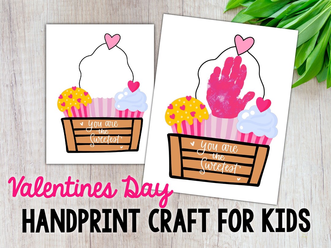 Valentines Day Cupcake Craft, You Are the Sweetest, Digital Download ...