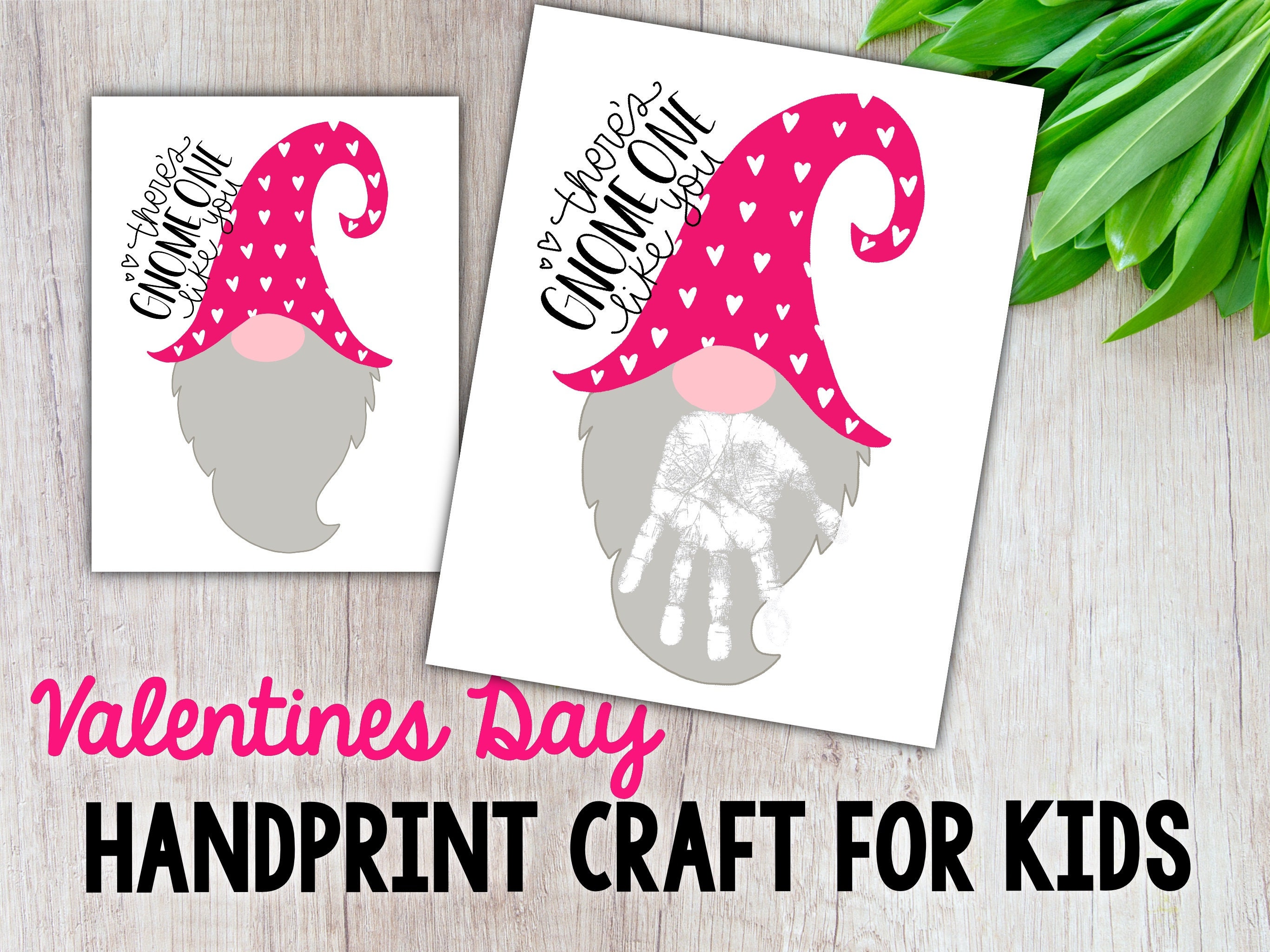 Gnome Valentines Day Handprint Craft Theres Gnome One Like | Etsy