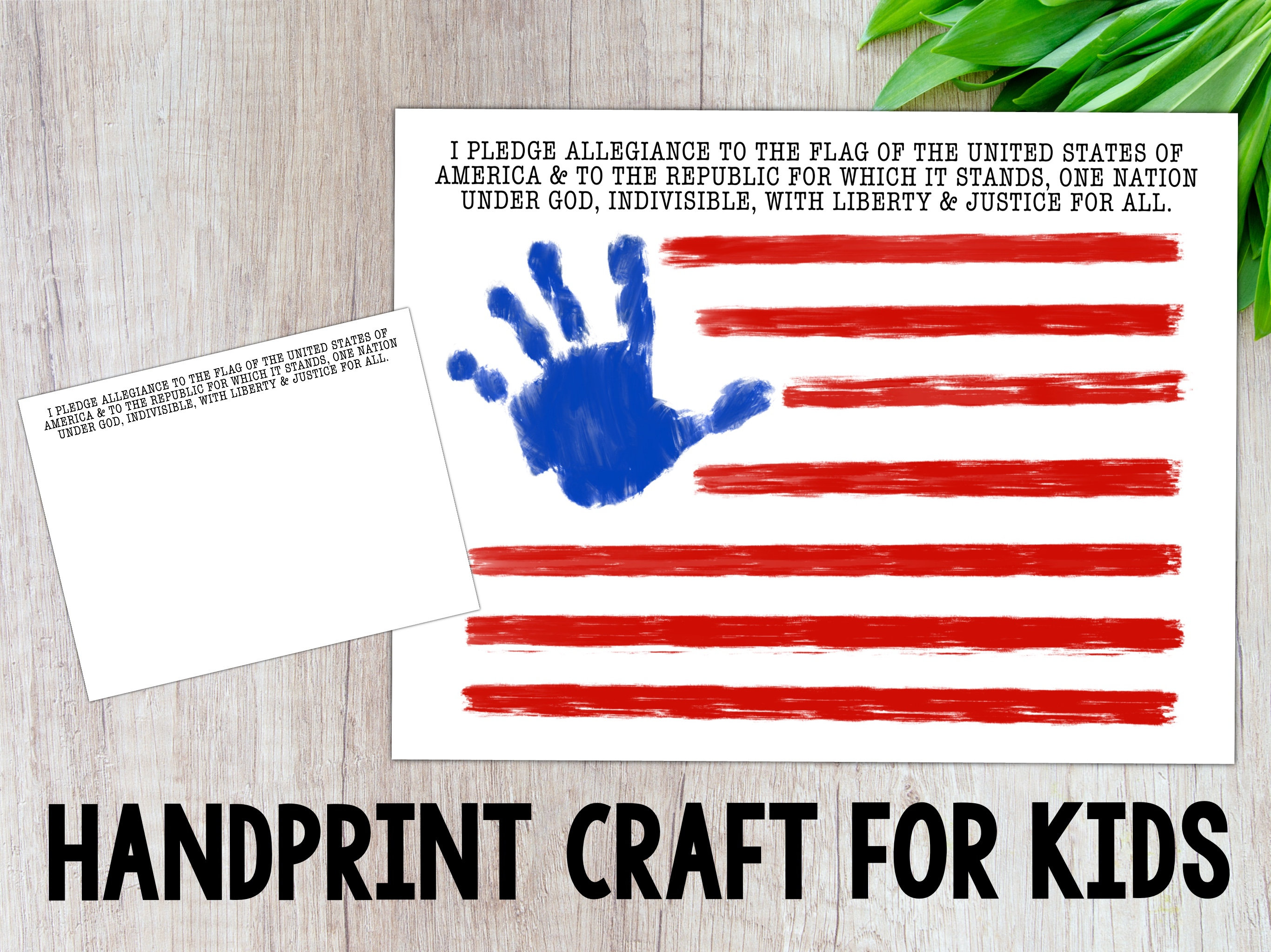 Flag Handprint Craft Fourth of July Handprint Pledge of | Etsy