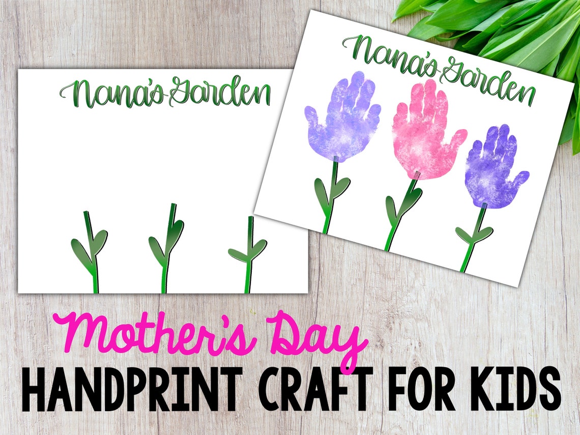 Nana’s Garden, Handprint Craft for Kids, Mother’s Day, Birthday ...