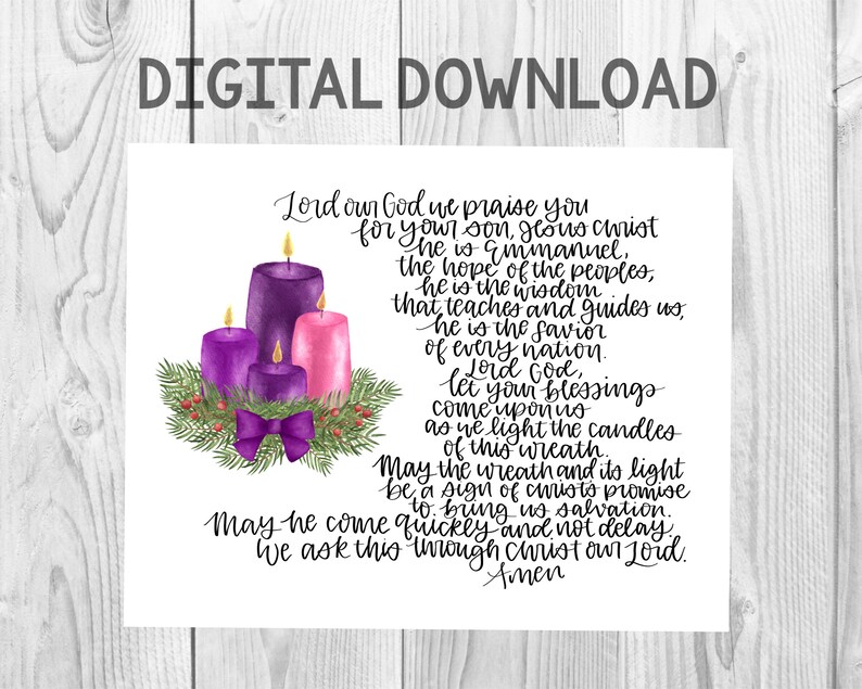 Advent Wreath Blessing Digital Download Printable Catholic | Etsy