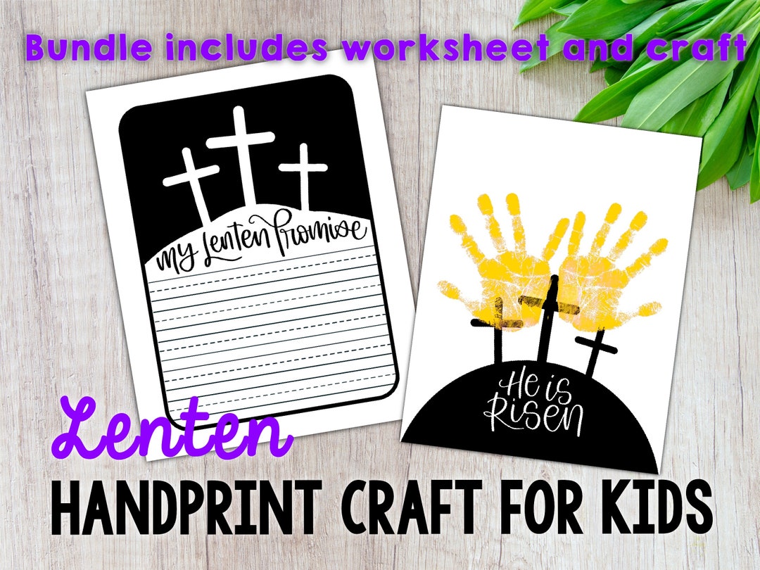 Lenten Worksheet and Handprint Craft for Kids, He is Risen Bundle ...