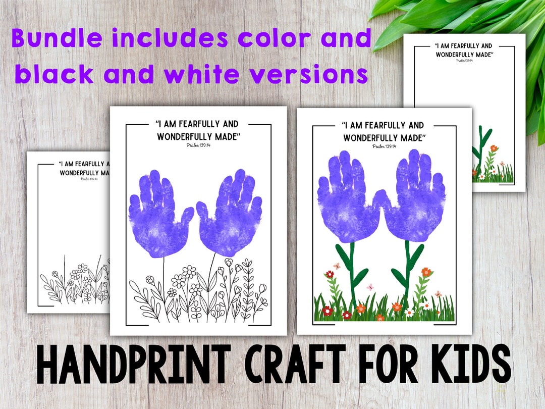 I Am Fearfully and Wonderfully Made, Handprint Craft for Kids, Psalm ...