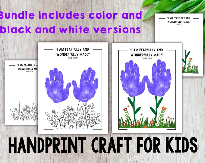 I Am Fearfully and Wonderfully Made, Handprint Craft for Kids, Psalm ...