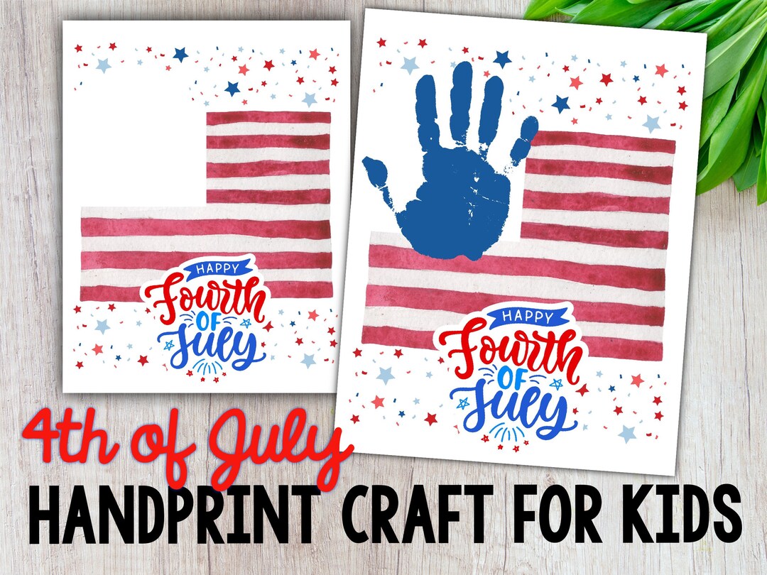 Flag Handprint Craft, Fourth of July Handprint, American Flag, Kids ...