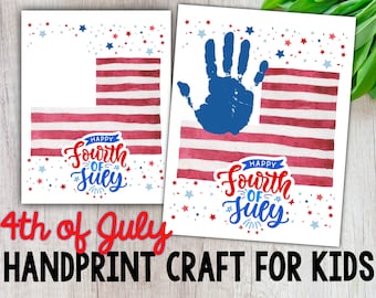 Flag Handprint Craft, Fourth of July Handprint, American Flag, Kids ...