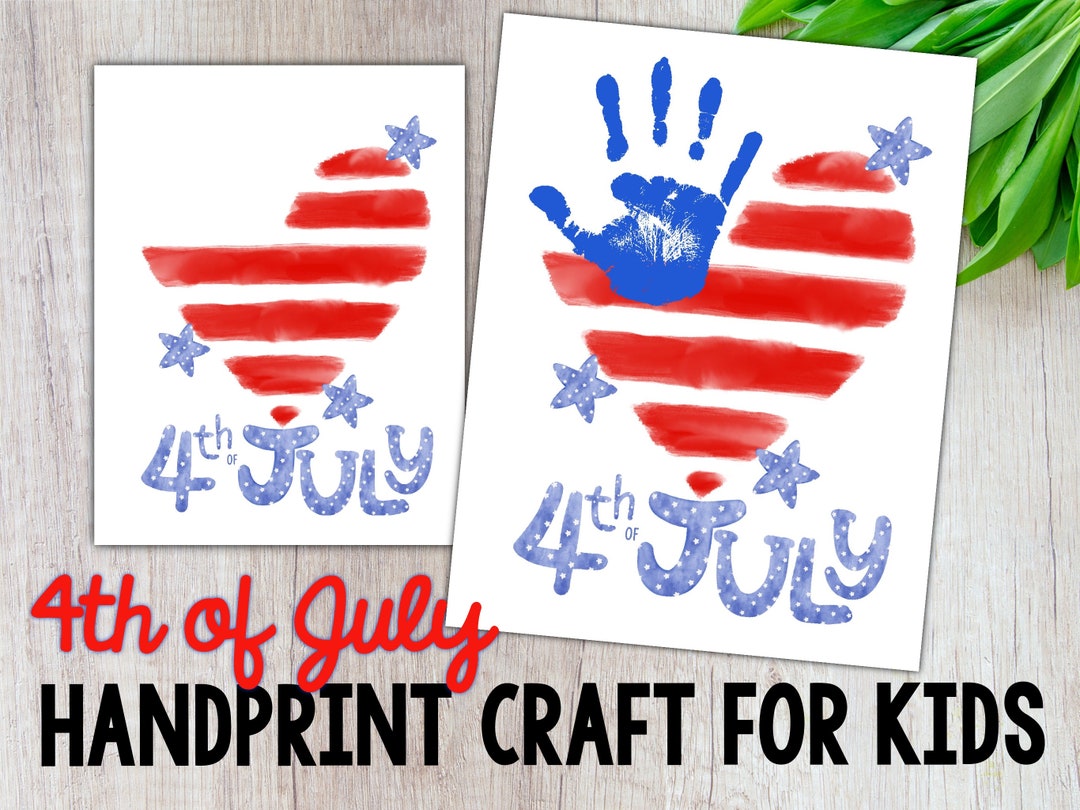 Flag Handprint Craft, Fourth of July Handprint, American Flag, Kids ...