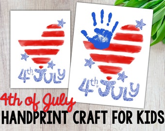 Flag Handprint Craft, Fourth of July Handprint, American Flag, Kids ...