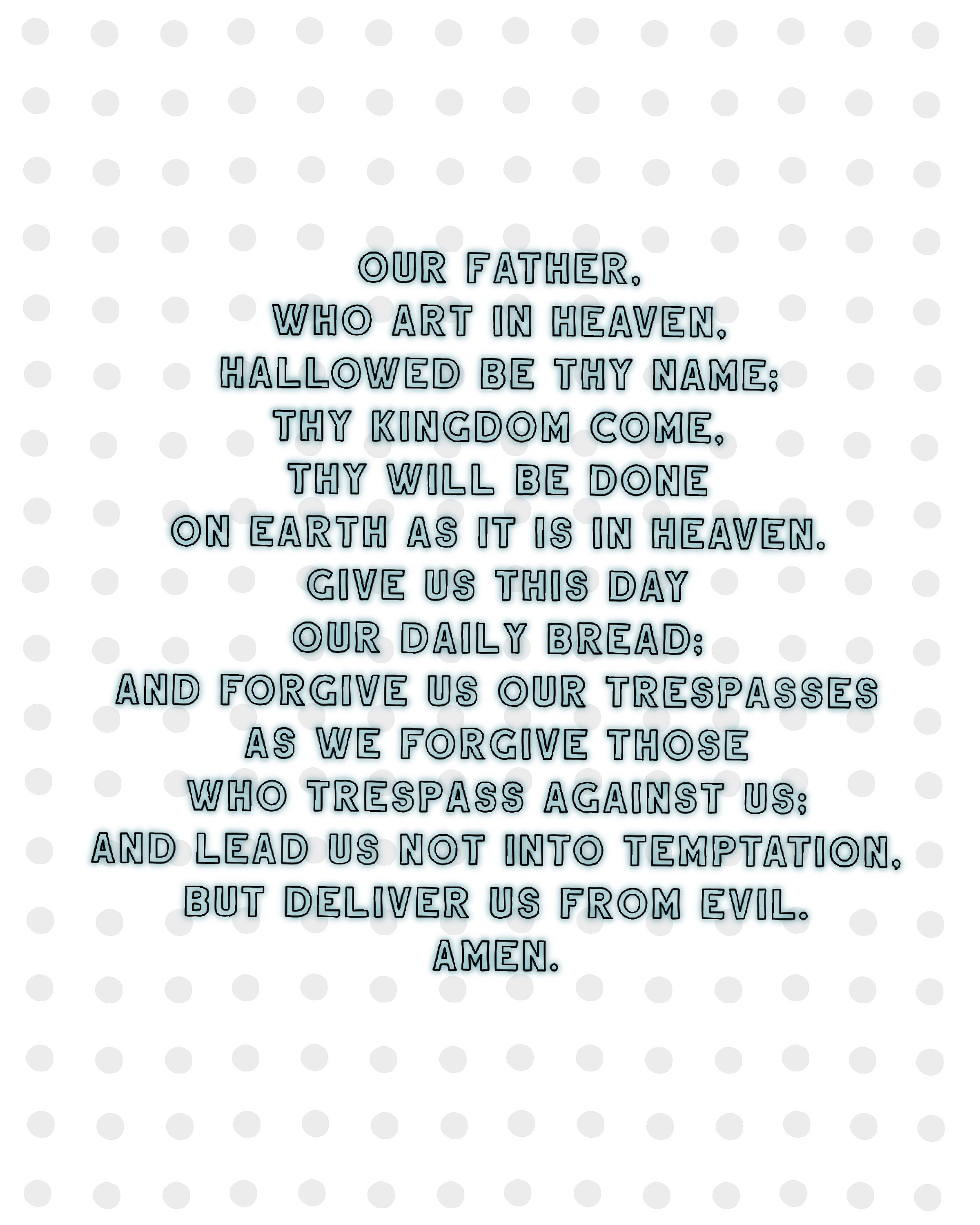 Our Father Prayer Our Father Print the Lords Prayer | Etsy
