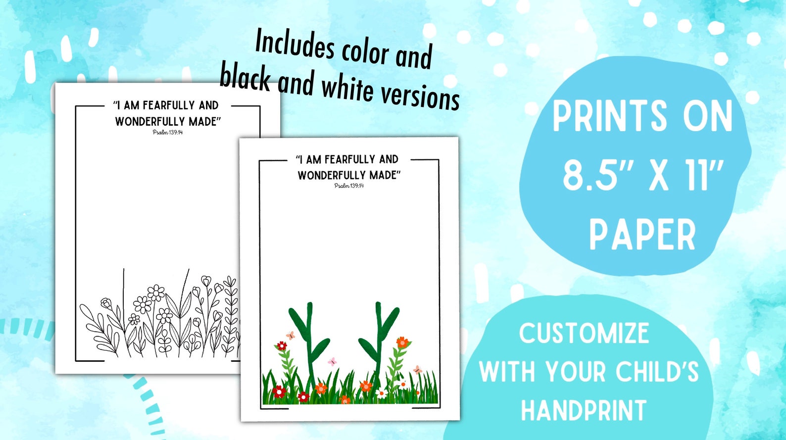 I Am Fearfully and Wonderfully Made, Handprint Craft for Kids, Psalm ...