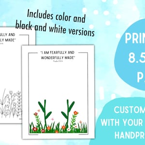 I Am Fearfully and Wonderfully Made, Handprint Craft for Kids, Psalm ...