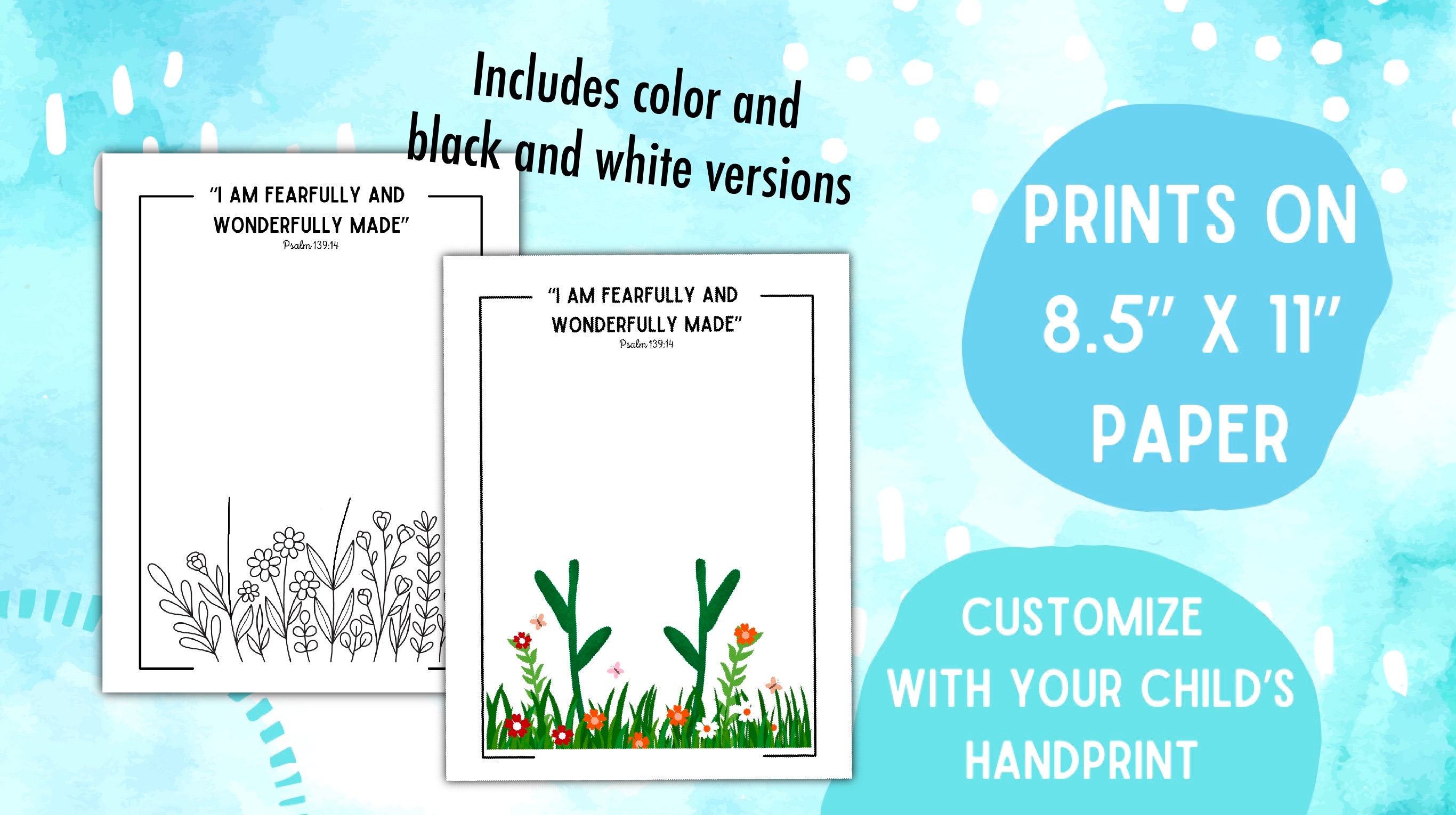 I Am Fearfully and Wonderfully Made, Handprint Craft for Kids, Psalm ...
