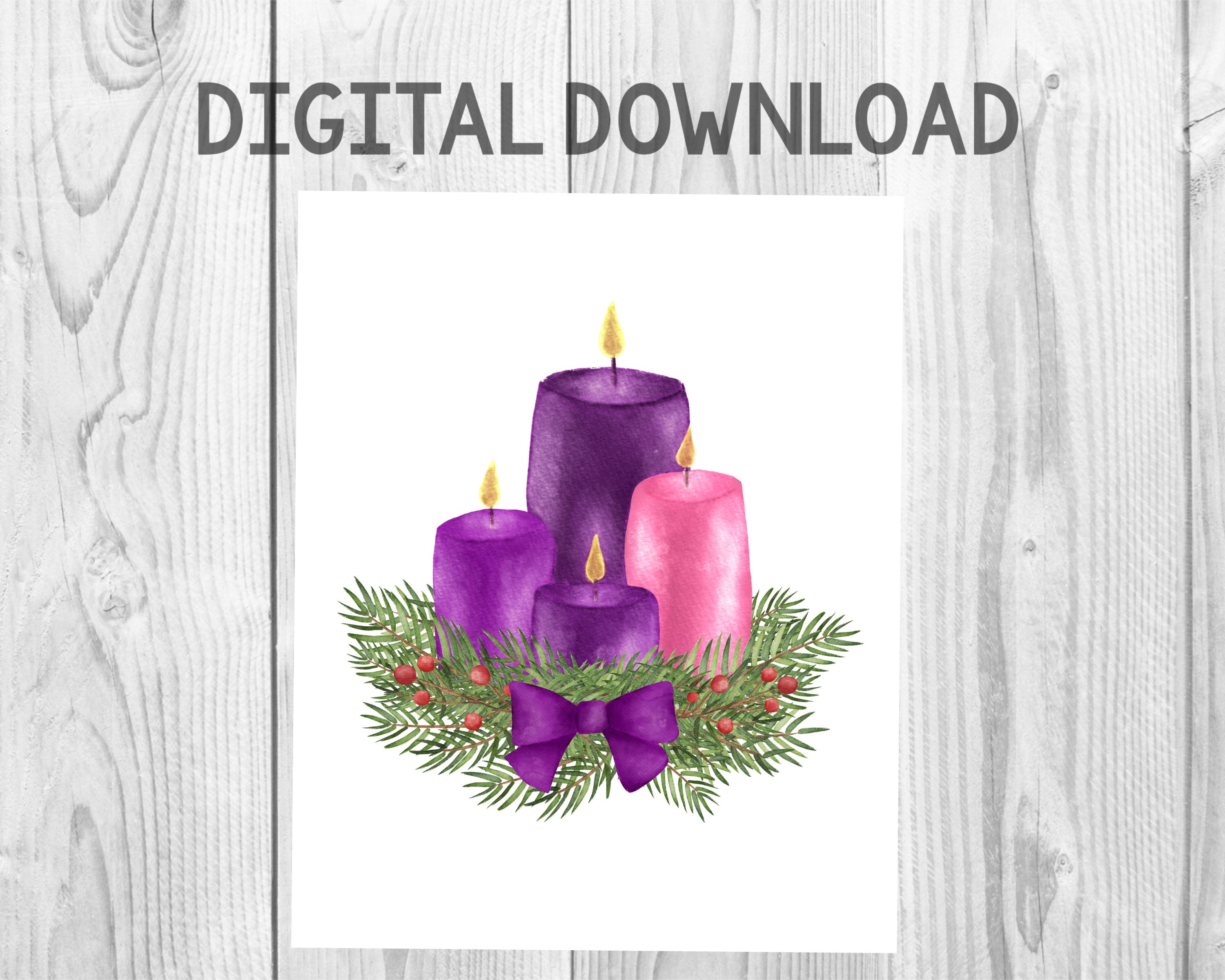 Advent Wreath Print Advent Decor Catholic Home Decor - Etsy