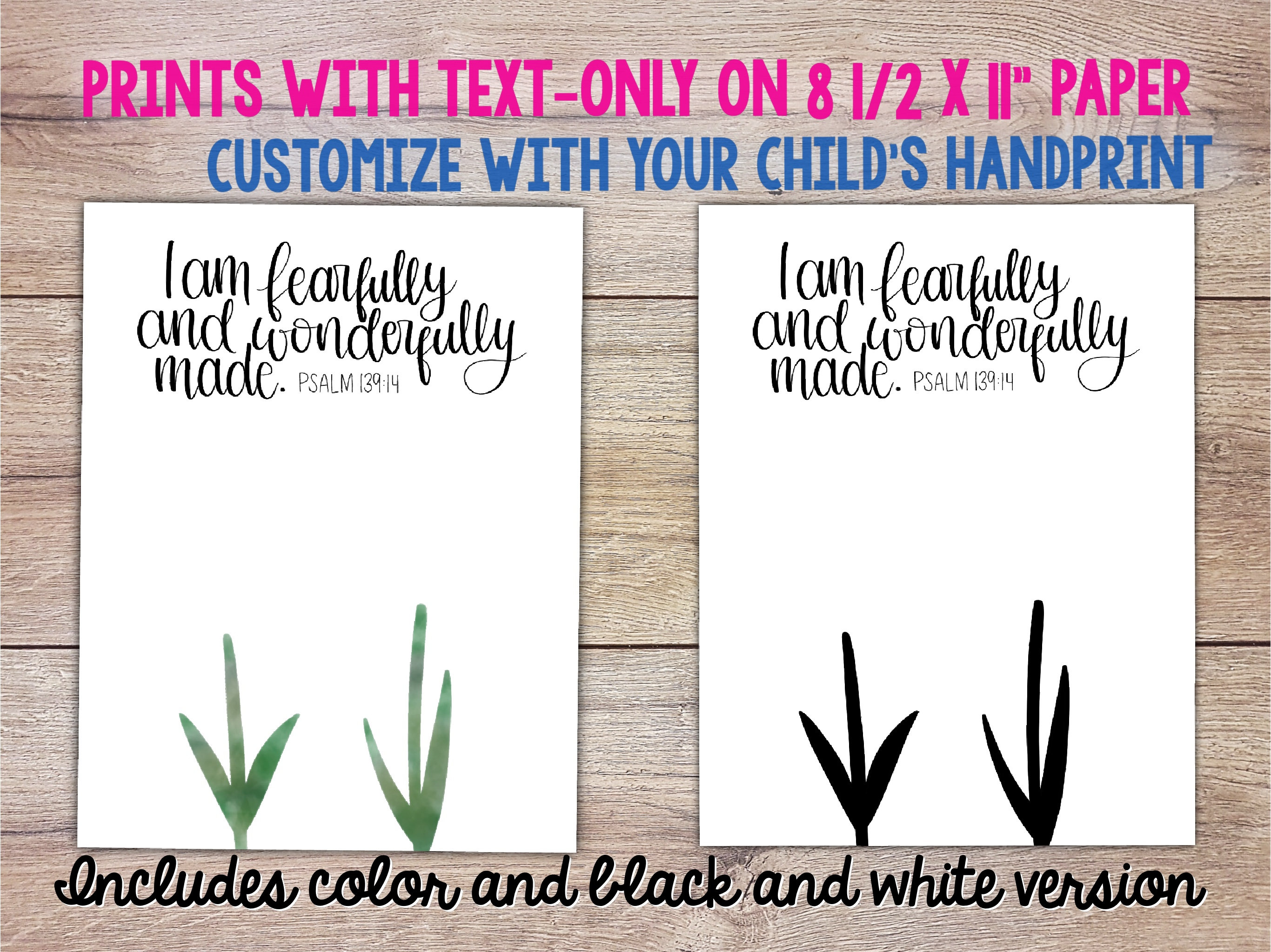 I Am Fearfully and Wonderfully Made Handprint Craft for Kids - Etsy