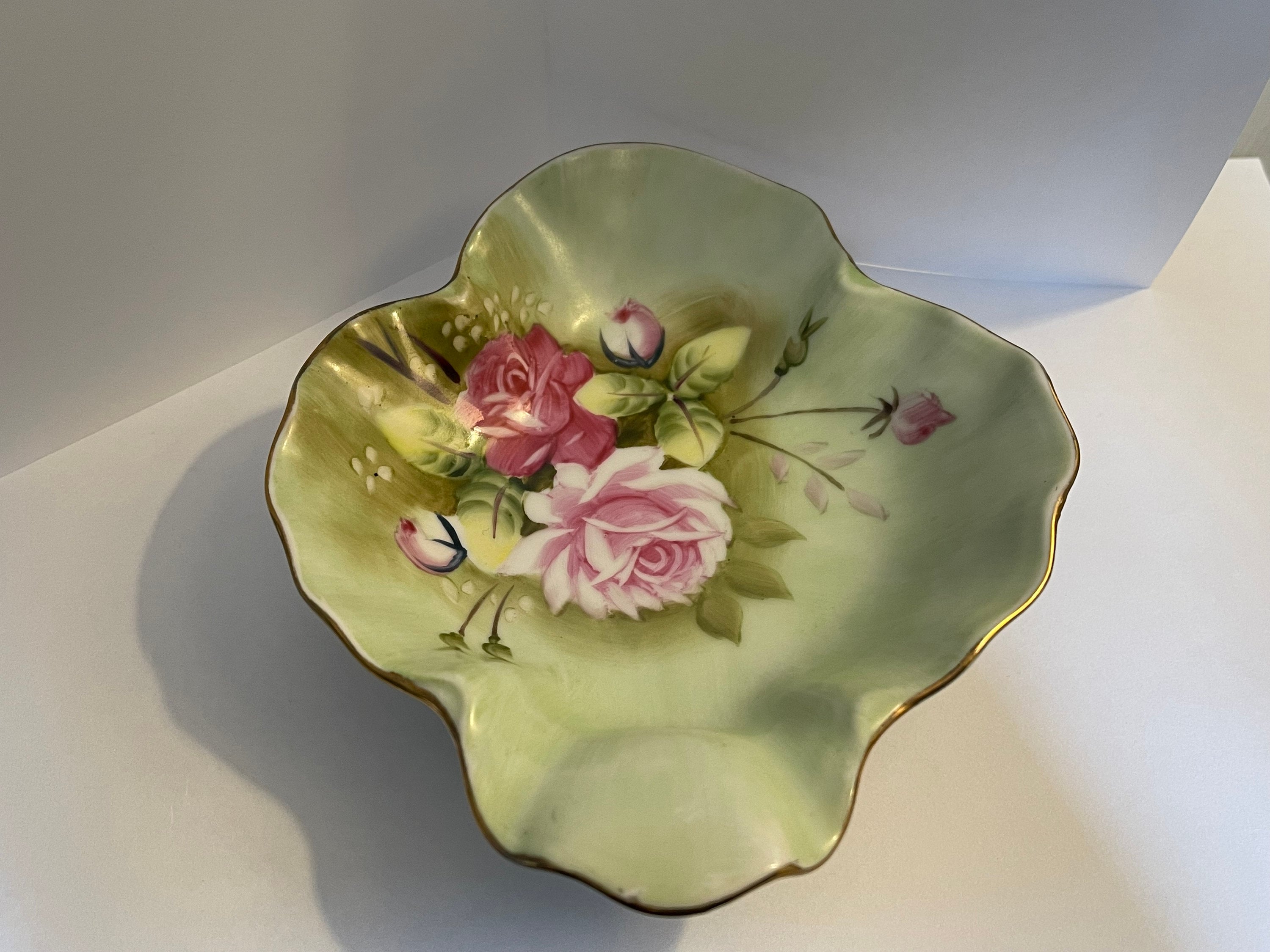 Antique Vintage LEFTON CHINA Hand Painted Dish, 1860/soap, Nut, And/or ...