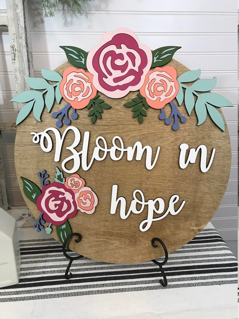 SVG Laser Cut File Instant Digital Download Bloom in Hope | Etsy