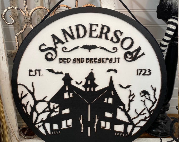 Laser Cut Sanderson Bed and Breakfast Halloween Spooky House Home Décor ...