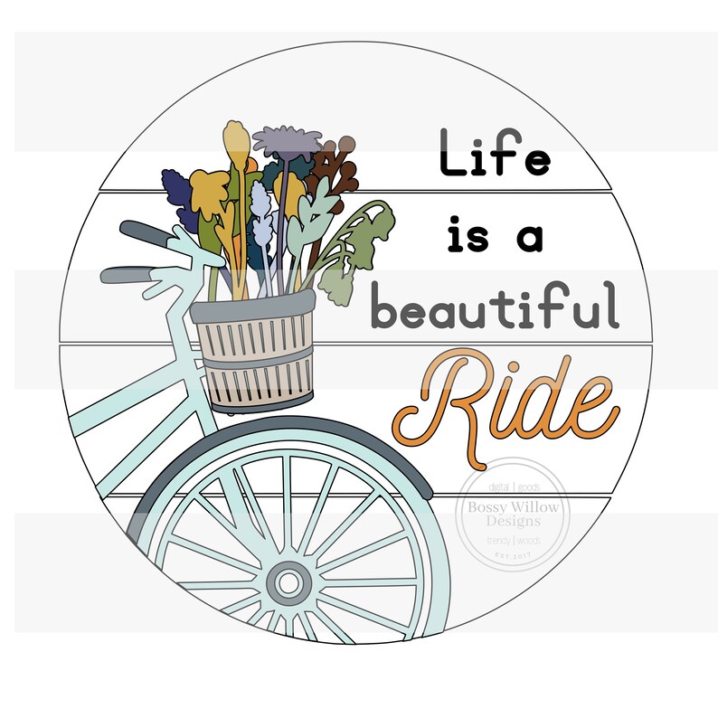 SVG Laser Digital Download Cut File Spring Bicycle With Basket Planter ...